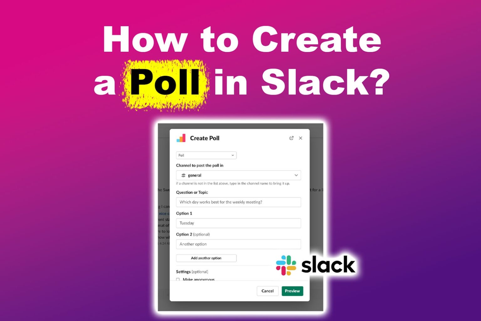 Creating a Poll Within Slack Channels [ 6 Easy Steps] - Portfolink