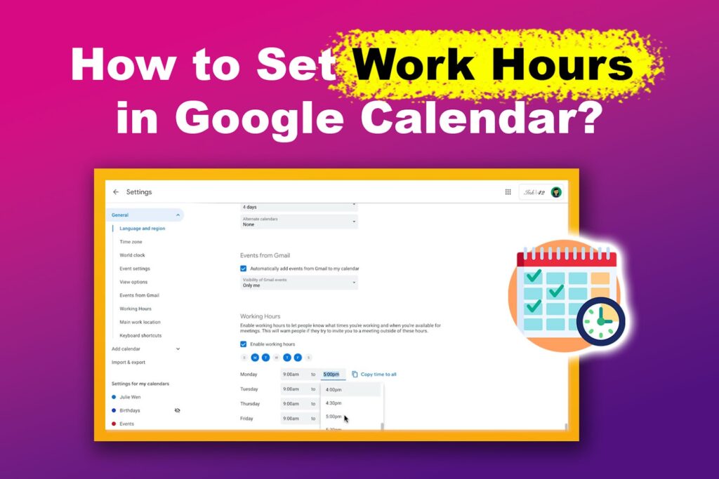 Set Work Hours in Google Calendar [Easy Steps!] - Portfolink
